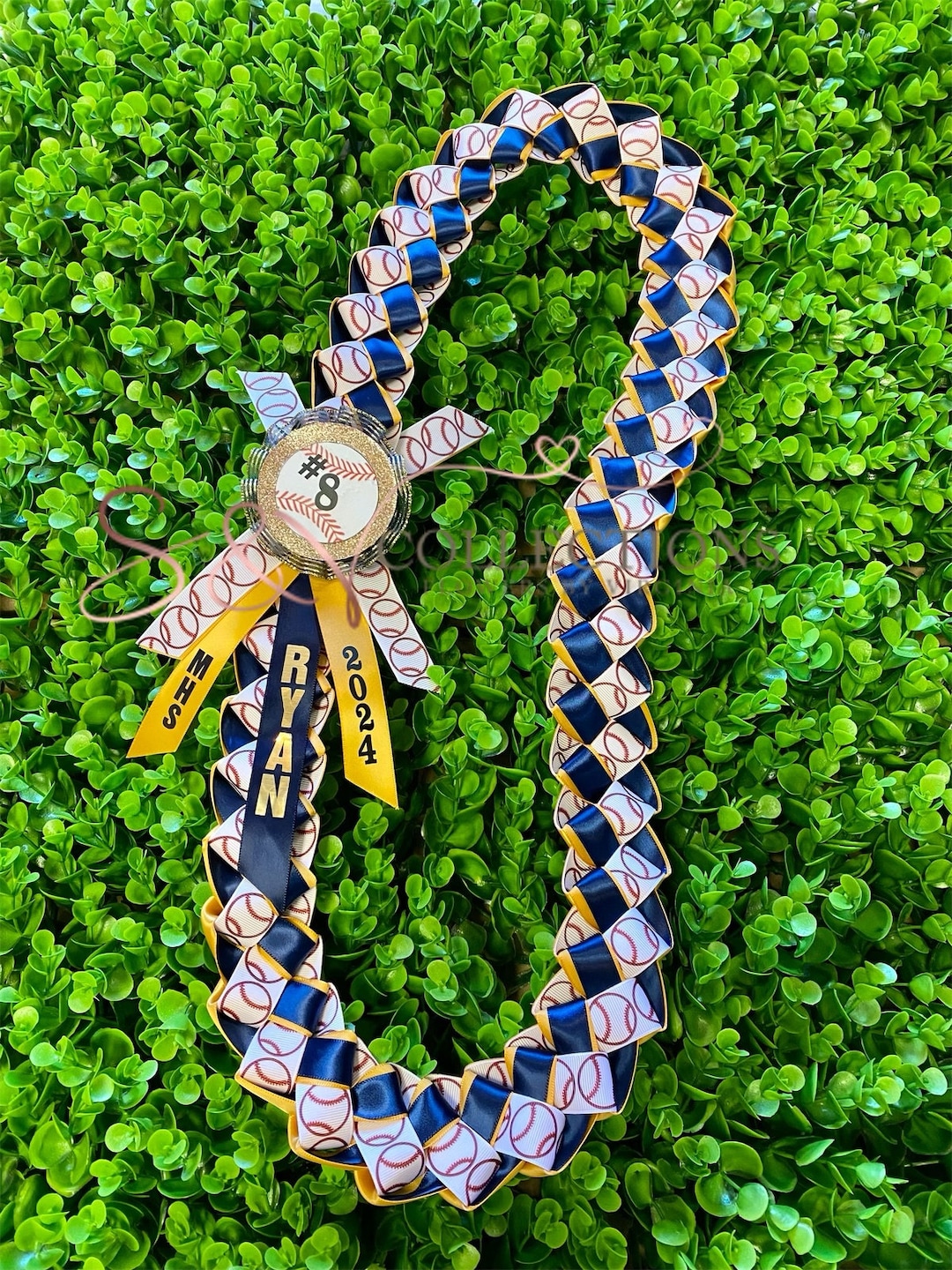 Baseball Ribbon Lei/graduation Leis/senior Night/sport Night/graduation ...