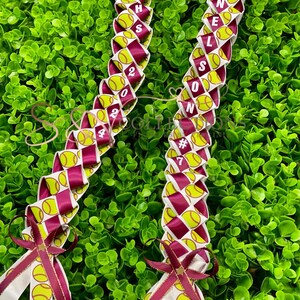 Personalized Softball Graduation Lei, Custom Ribbon Lei, Senior Night ...
