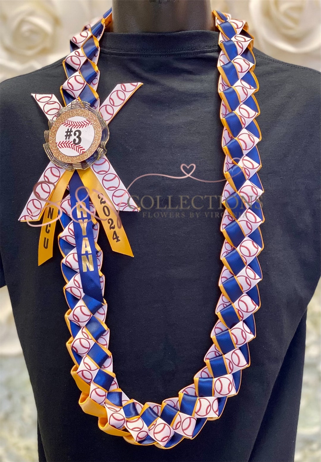 Baseball Ribbon Lei/graduation Leis/senior Night/sport Night/graduation ...