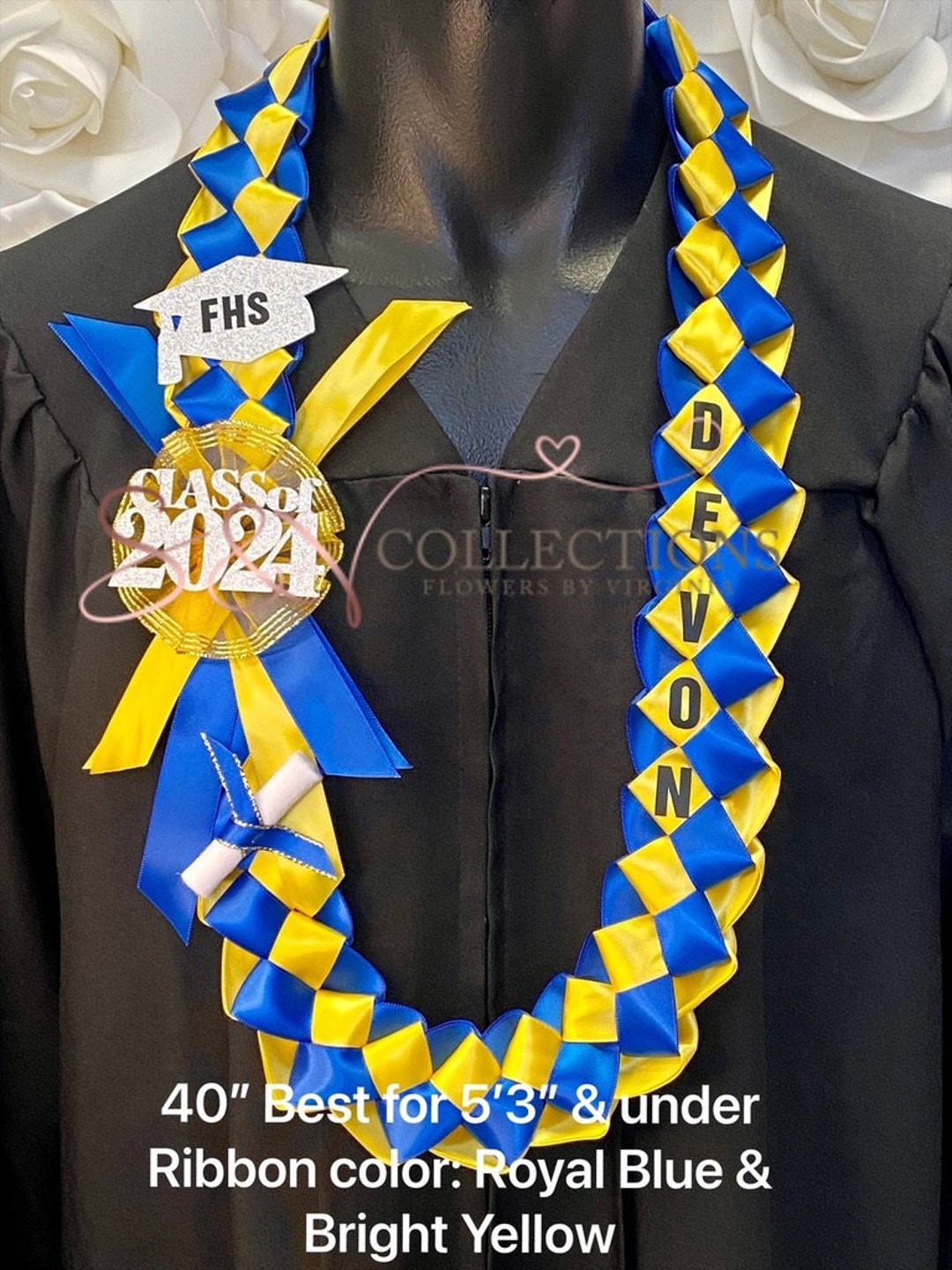 Ribbon Leis for Graduation/personalized Name/ School Colors #095 - Etsy