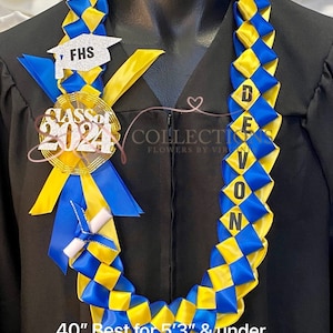 Ribbon Leis for Graduation/personalized Name/ School Colors #095 - Etsy