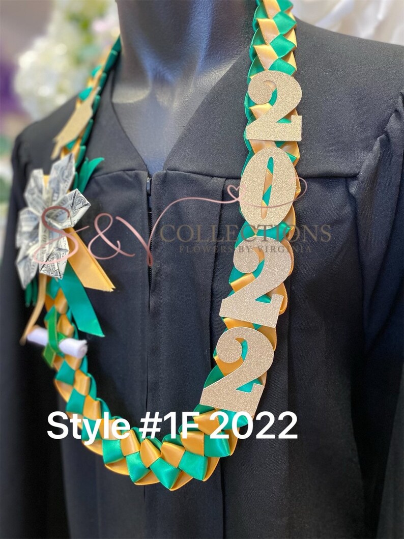 Graduation Ribbon Lei-custom Made With Your School Color098 - Etsy