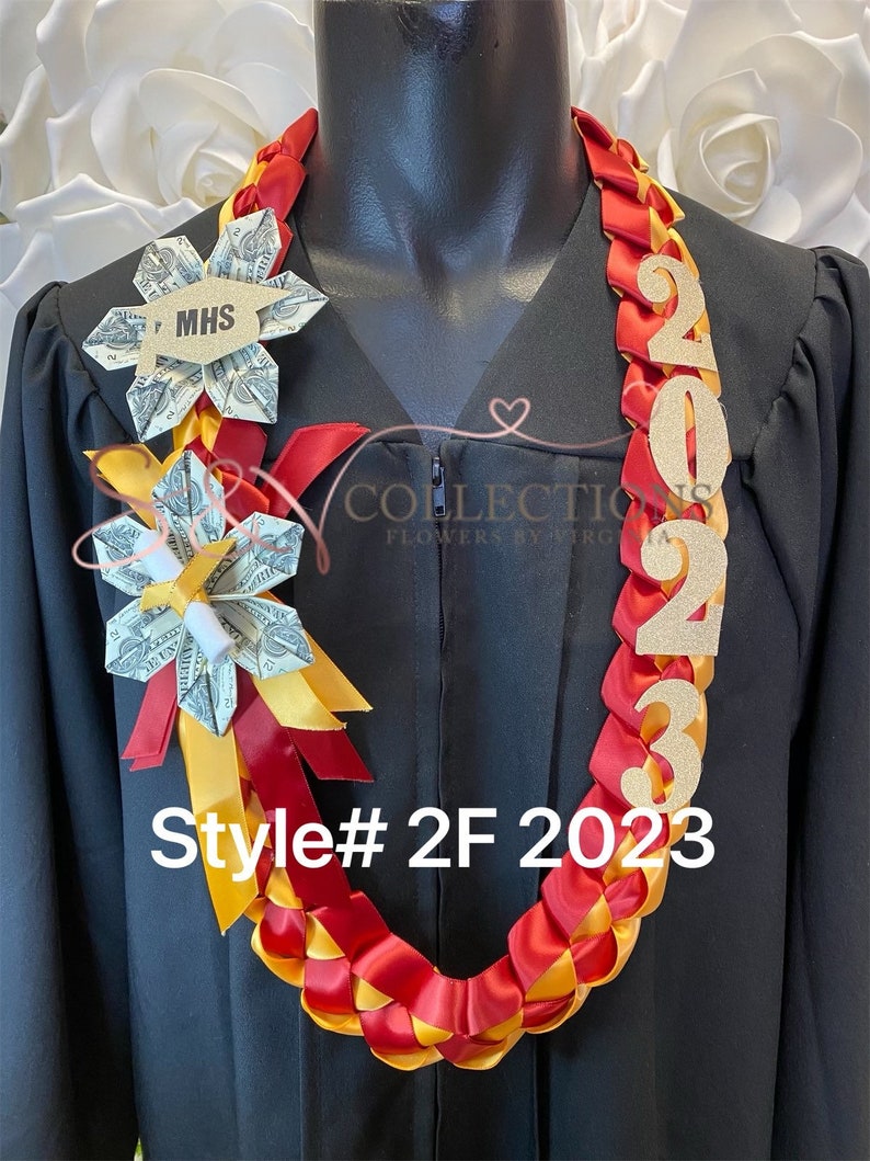 Graduation Ribbon Lei-custom Made With Your School Color098 - Etsy