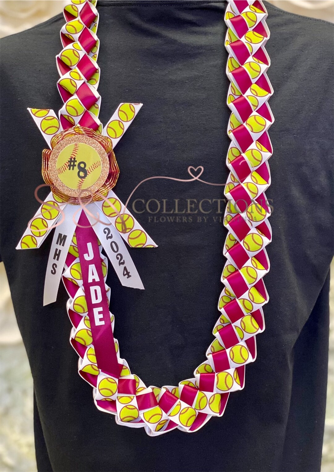 Softball Ribbon Lei/graduation Lei/senior Night/sport Night/spirit Week ...