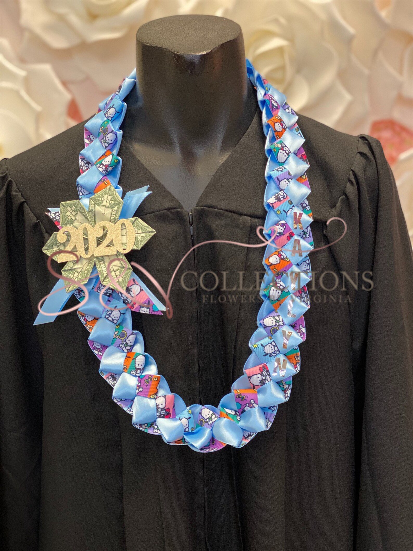 Cartoon Graduation money lei with personalized ribbon | Etsy