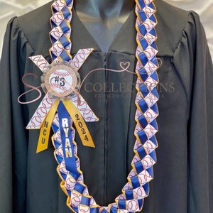 Baseball Ribbon Lei/graduation Leis/senior Night/sport Night/graduation ...