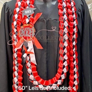 Braided 7/8 Ribbon Leis Set for Graduation/personalized Name/ School ...