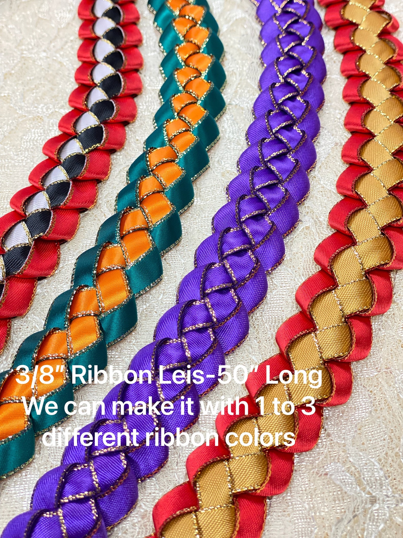 Braided 3/8 Ribbon Leis for Graduation-pick Your School - Etsy