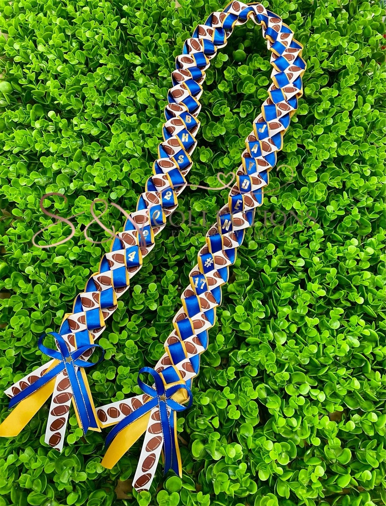 Personalized Football Ribbon Lei - Graduation, Sports Team Colors - Etsy