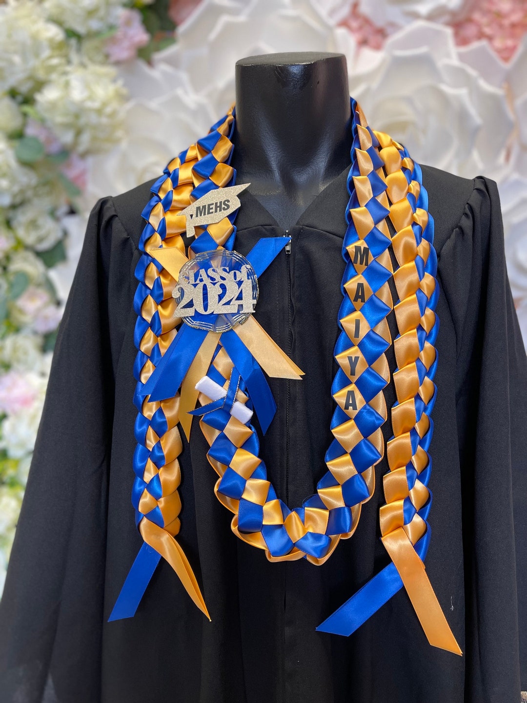 Braided 7/8 Ribbon Leis Set for Graduation/personalized Name/ School ...