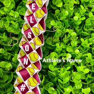 Personalized Softball Graduation Lei, Custom Ribbon Lei, Senior Night ...