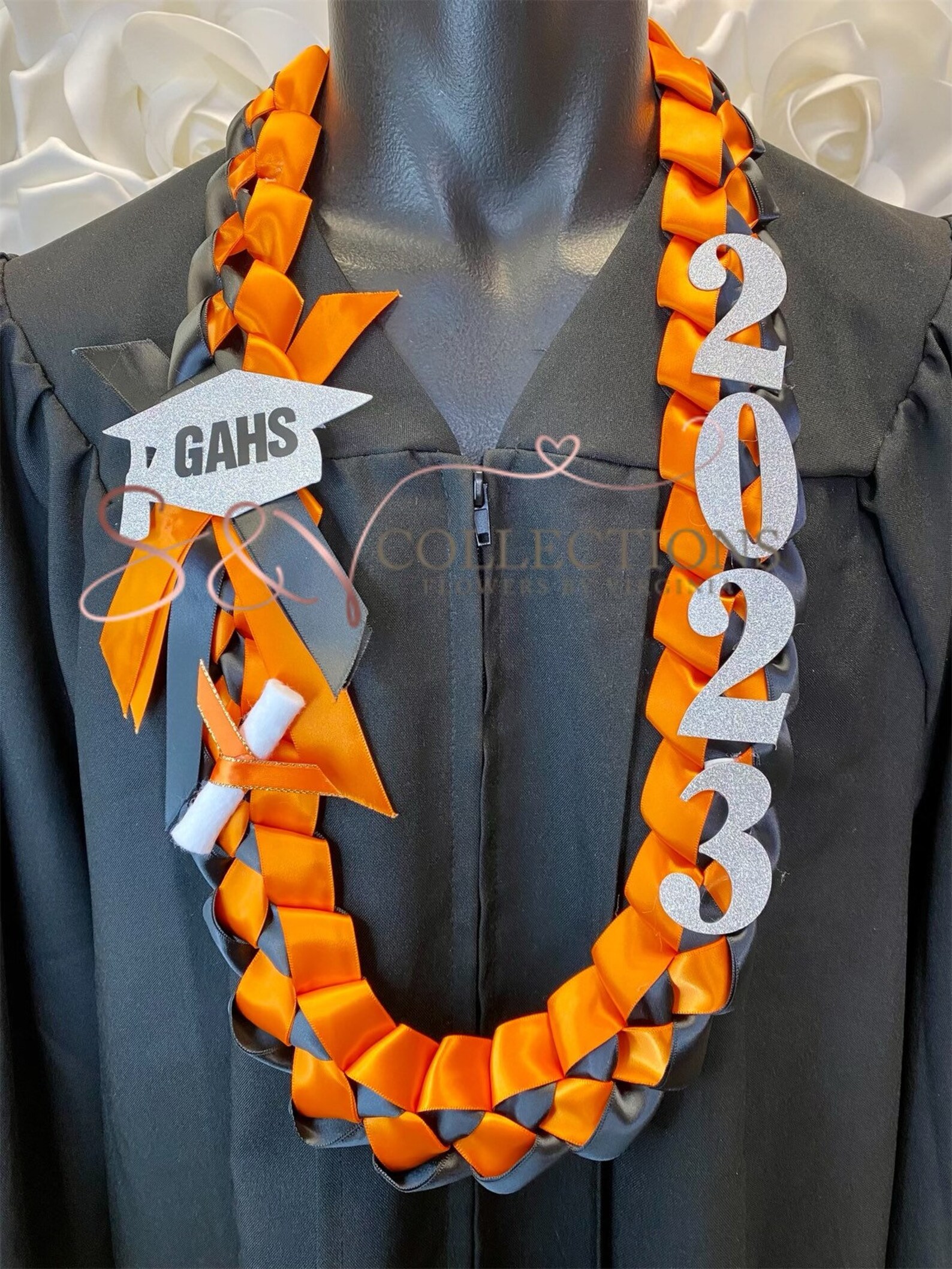 Graduation Ribbon Lei-custom Made With Your School Color098 - Etsy