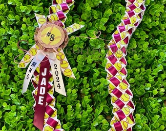Football Ribbon Lei/senior Night/sport Night/graduation Leis/spirit ...