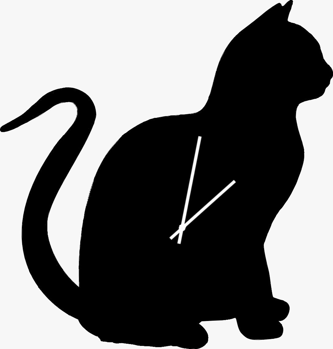 Cat Shape Clock Acrylic Modern Home Decor Wall Clock | Etsy