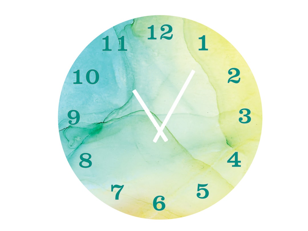 Water Texture Clocks Modern Art Colourful Printed Wall Clock - Etsy UK