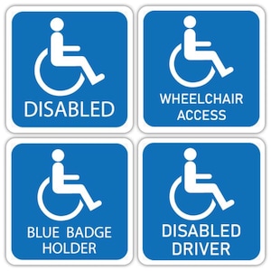 Disabled Car, Stickers Blue Badge Mobility Window Decal Vinyl Stickers ...