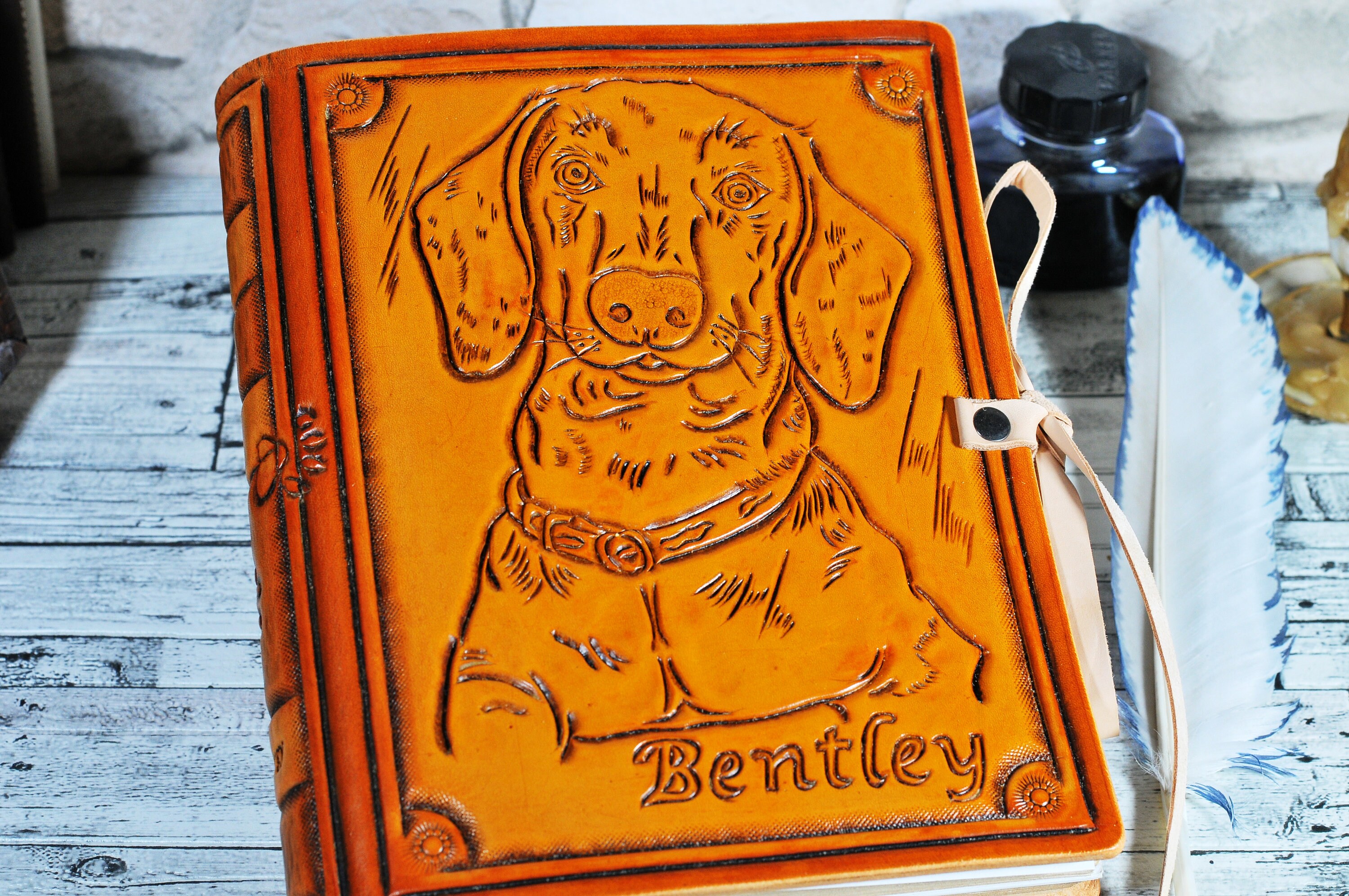 Gift A5 Dog Journal Leather Custom Order Notebook Diary | Etsy