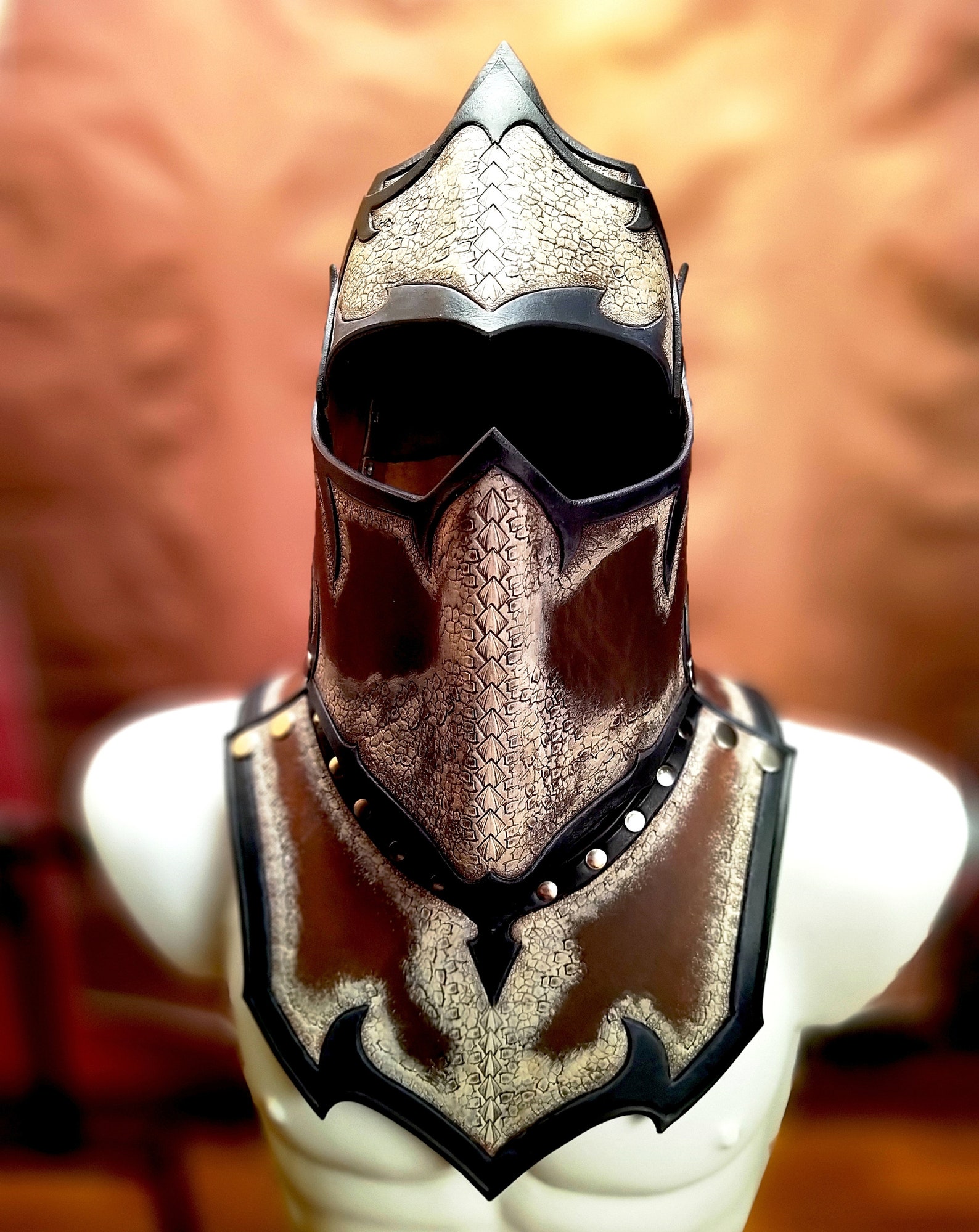 Fantasy Leather Armor Custom Armor Leather Helmet Leather | Etsy