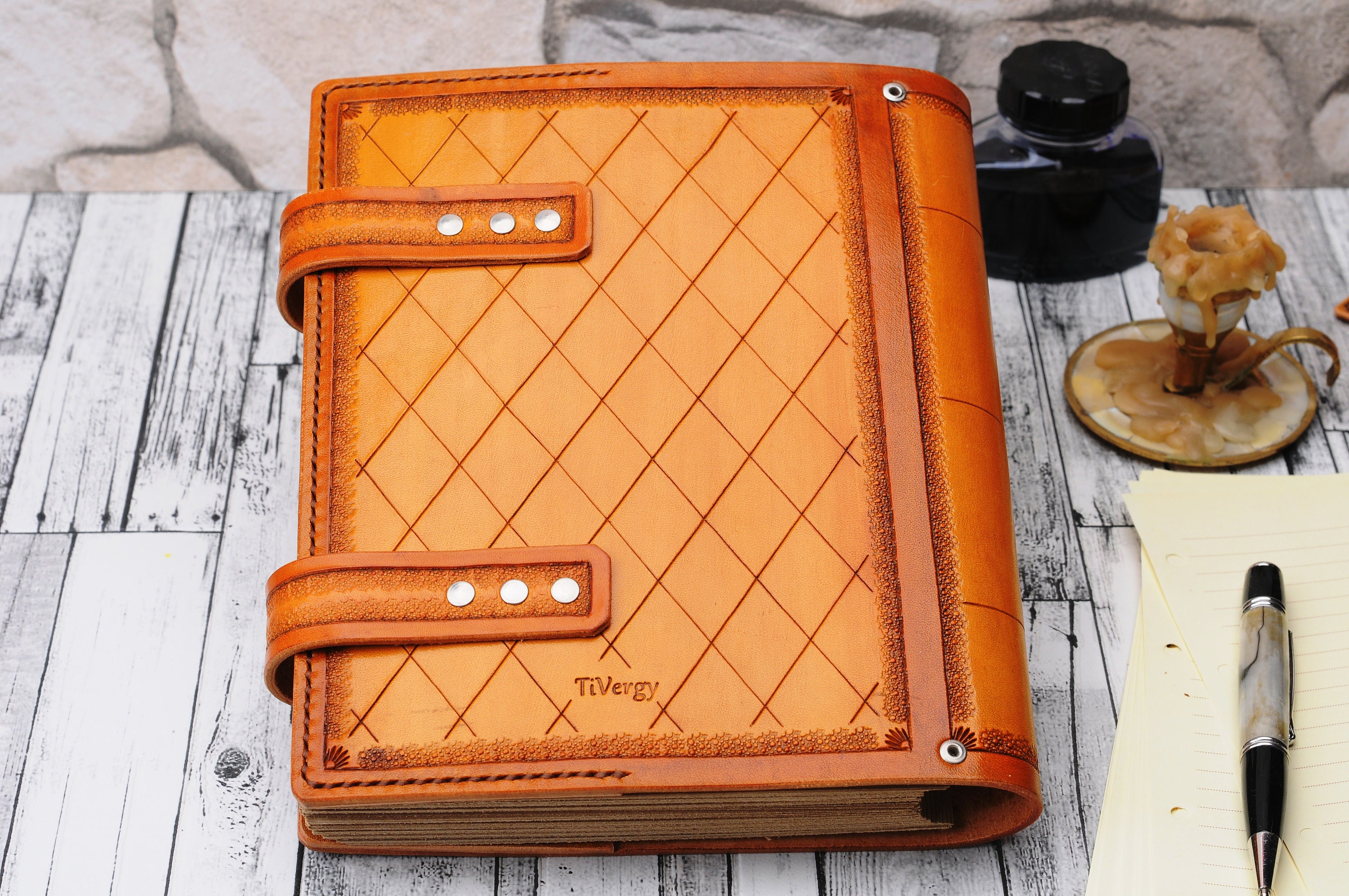 7x9 Inches Leather Book A5 Leather Journal, Handmade Personalized Gift ...