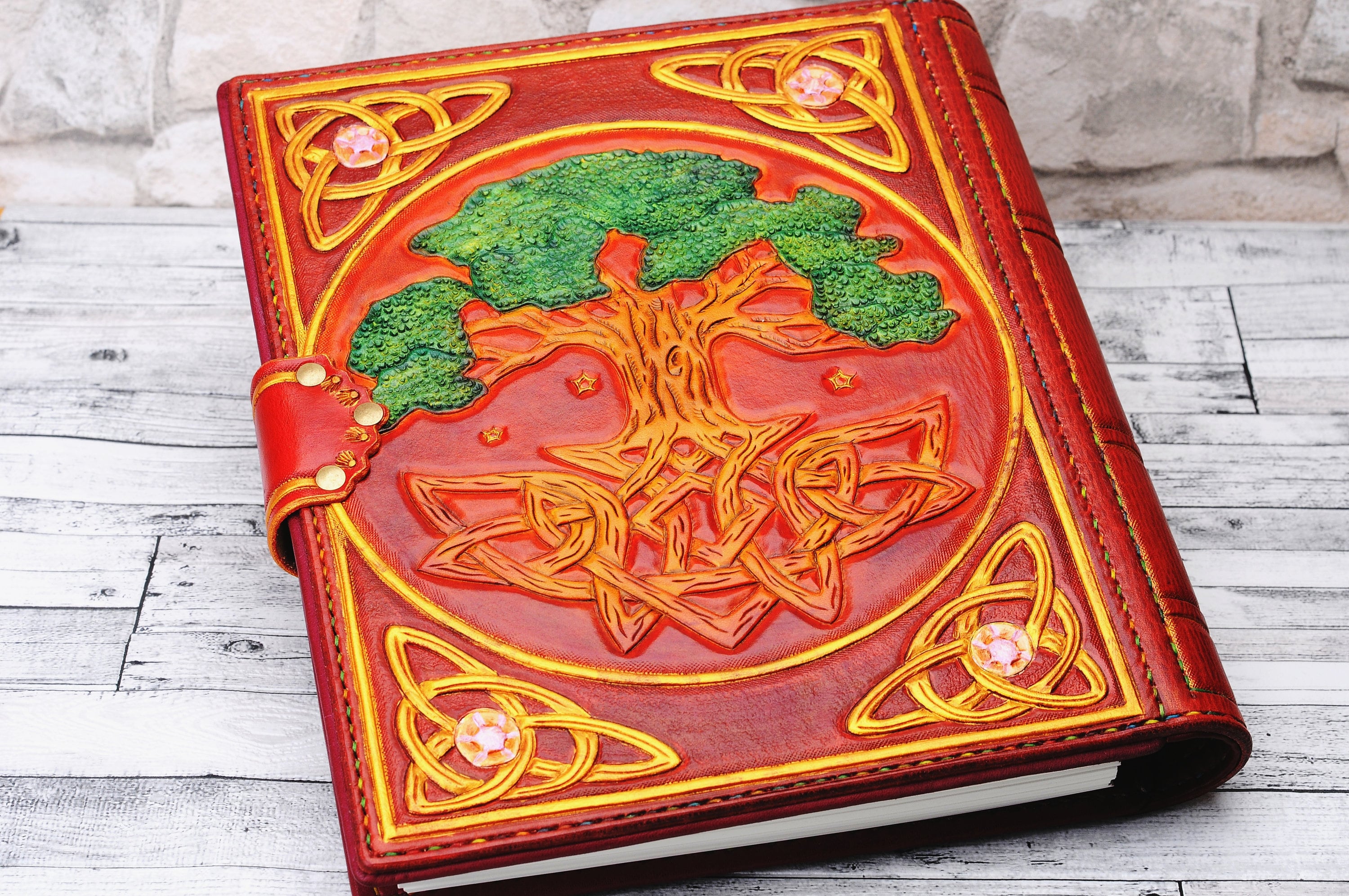 Guest Leather Book Large Family History Book Leather Journal Notebook ...