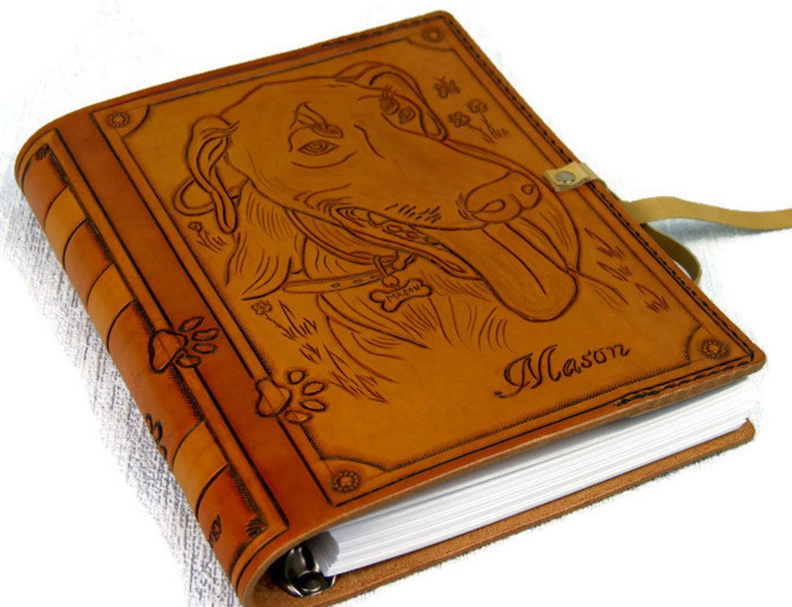 Gift Dog Journal Leather Custom order Notebook Diary Gift | Etsy