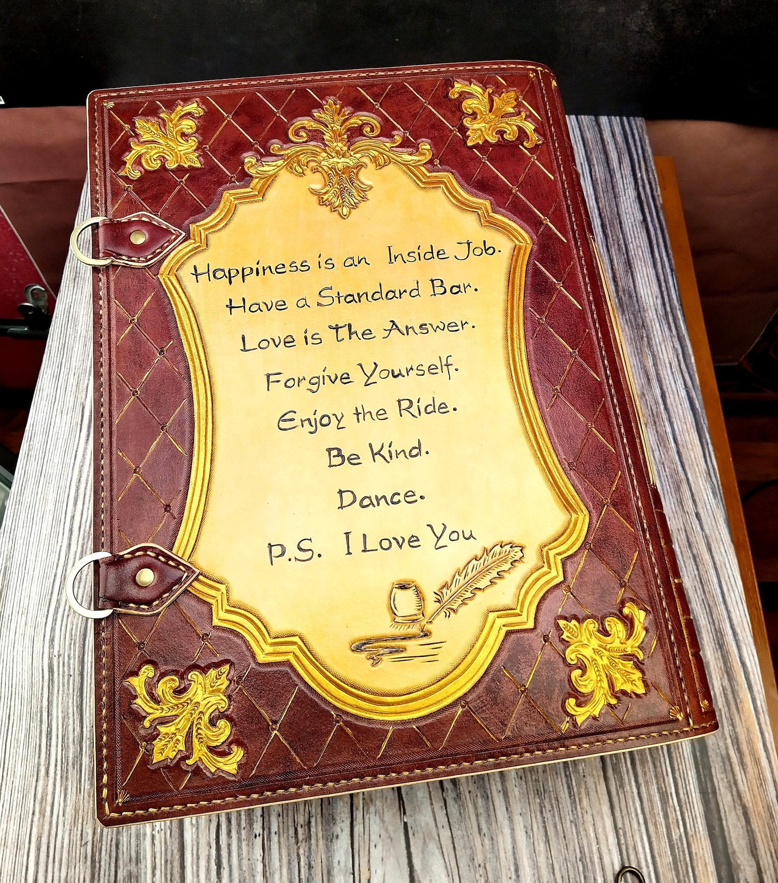 Extra Large 12 X 17 Leather Book | Personalized Gift Owl Book | Custom ...