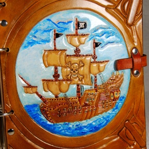 Ship Leather Journal, Custom Journal, Personalized Journal, Handmade ...