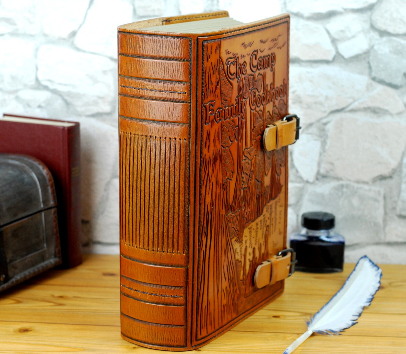 Large Custom Leather Cook Book Personalized Notebook Gift - Etsy