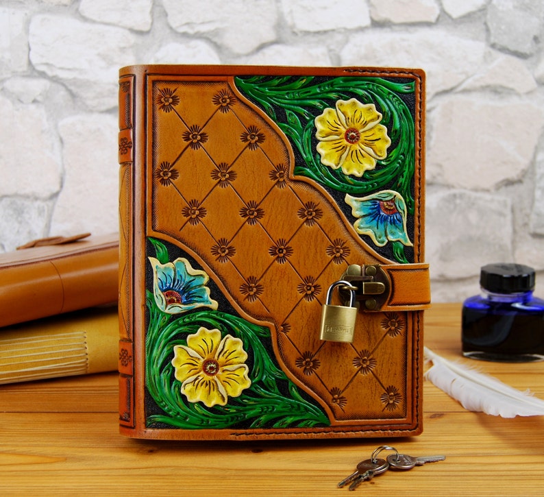 Lockable Journal Leather Journal Personalized Journal Custom - Etsy