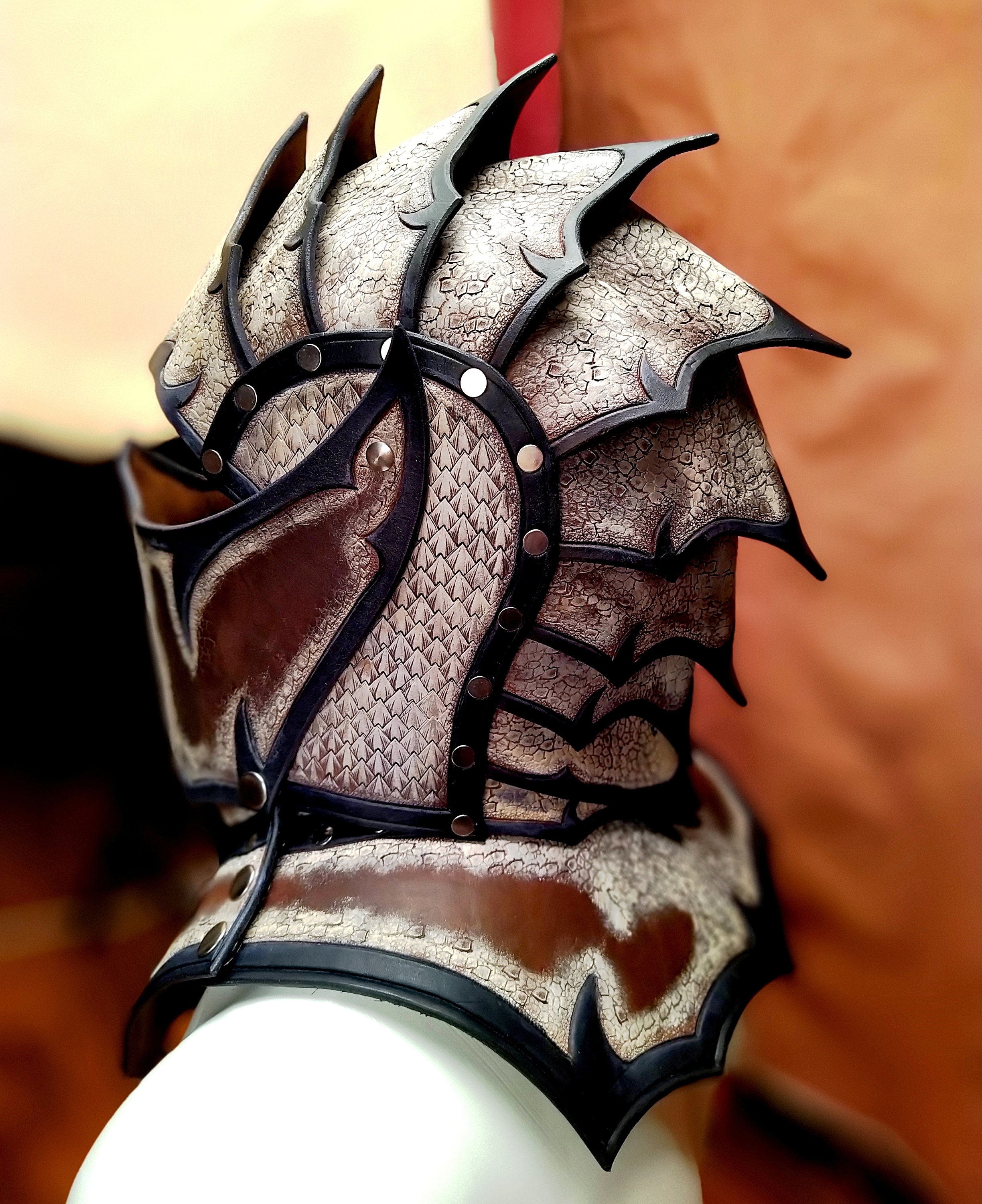 Fantasy Leather Armor Custom Armor Leather Helmet Leather | Etsy