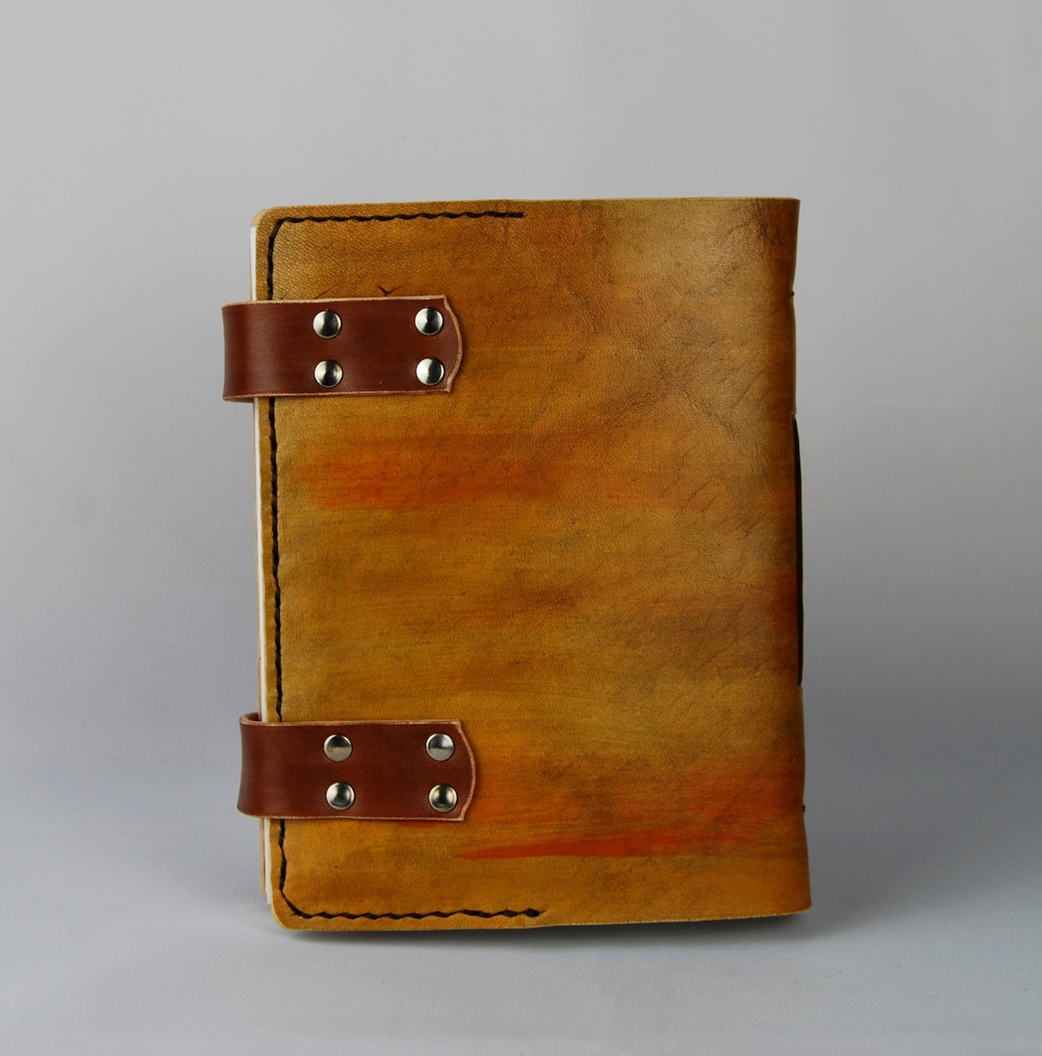 Leather Journal 7x9 Stitched Journal Travel - Etsy