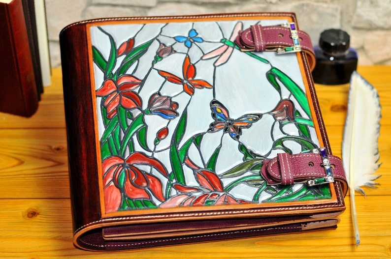 10x10 Large Leather Folio, Custom Personalized Handmade Journal ...