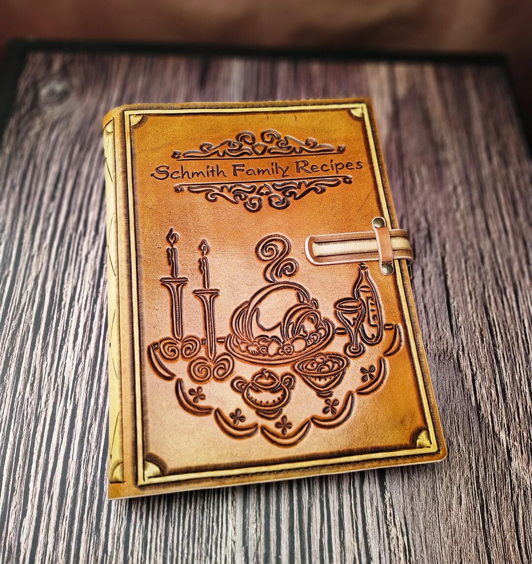 Leather Cook Book for Order, Big Recipe Book, Leather Journal ...