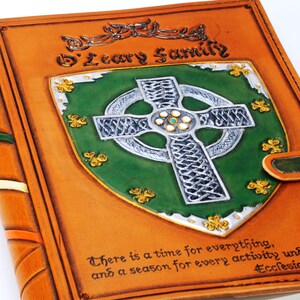 A4 Large Family Crest Leather Journal Notebook for Custom Order Fathers ...