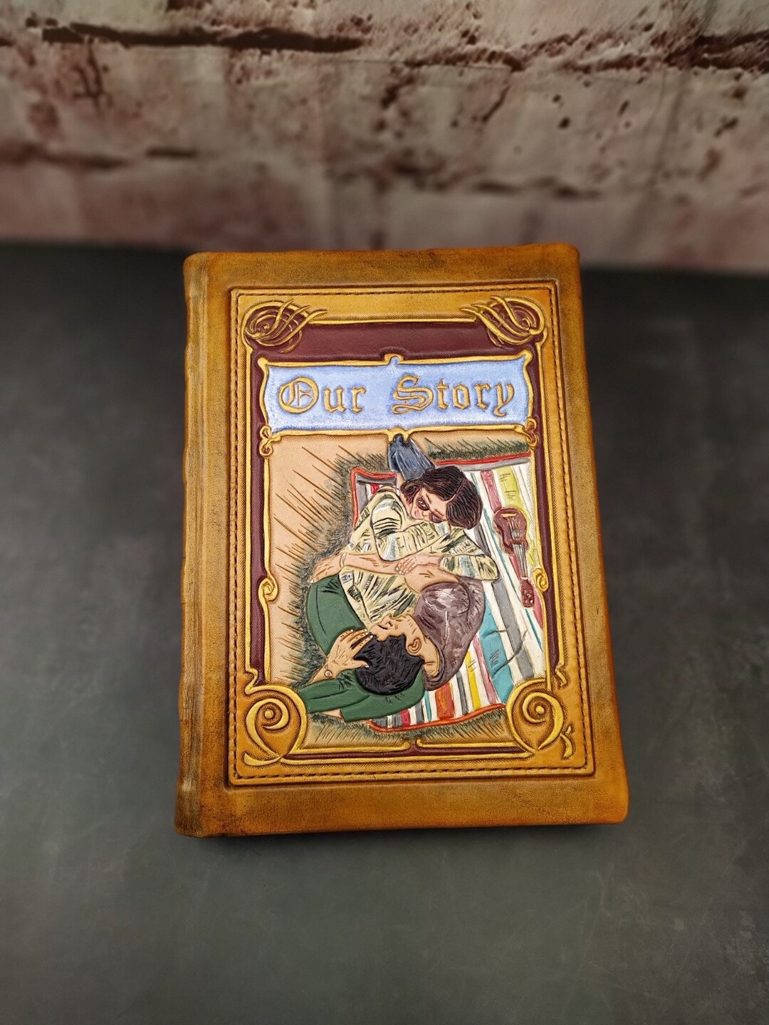 Wedding Guest Leather Book, Personalized Gift, Custom Large Leather ...