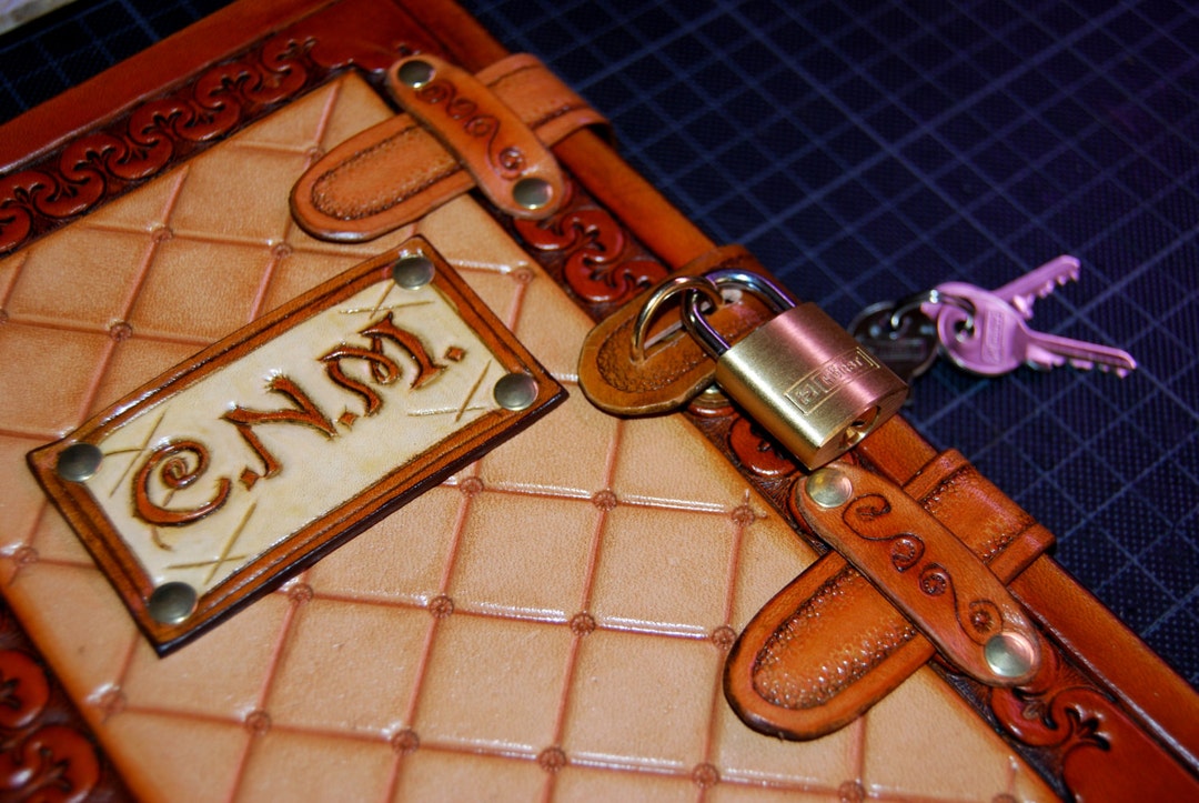 Vintage Lock Journal for Order, Handmade Leather Journal, Brown Journal ...