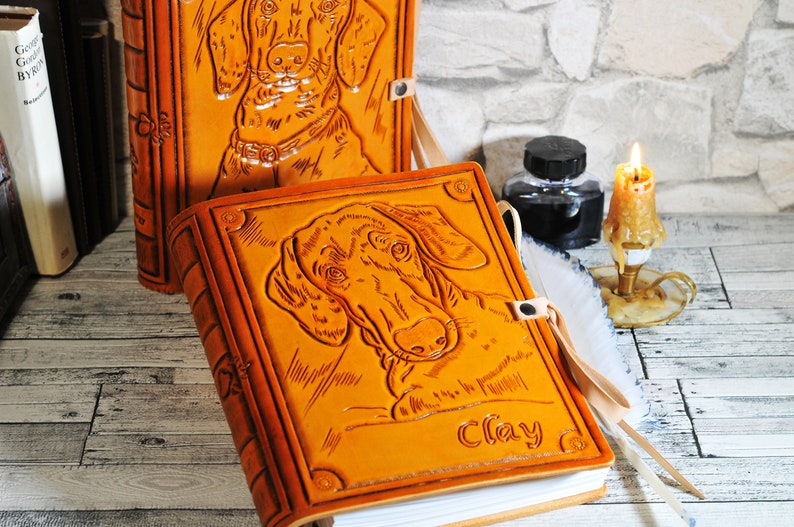 Gift A5 Dog Journal Leather Custom Order Notebook Diary | Etsy