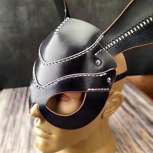 Leather Face Mask, Handmade Role Mask, Rabbit Mask, Game Cosplay ...
