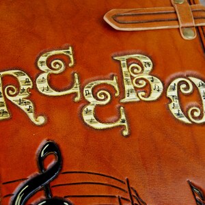Music Leather Journal Personalized Gift Large A4 Leather Journal ...