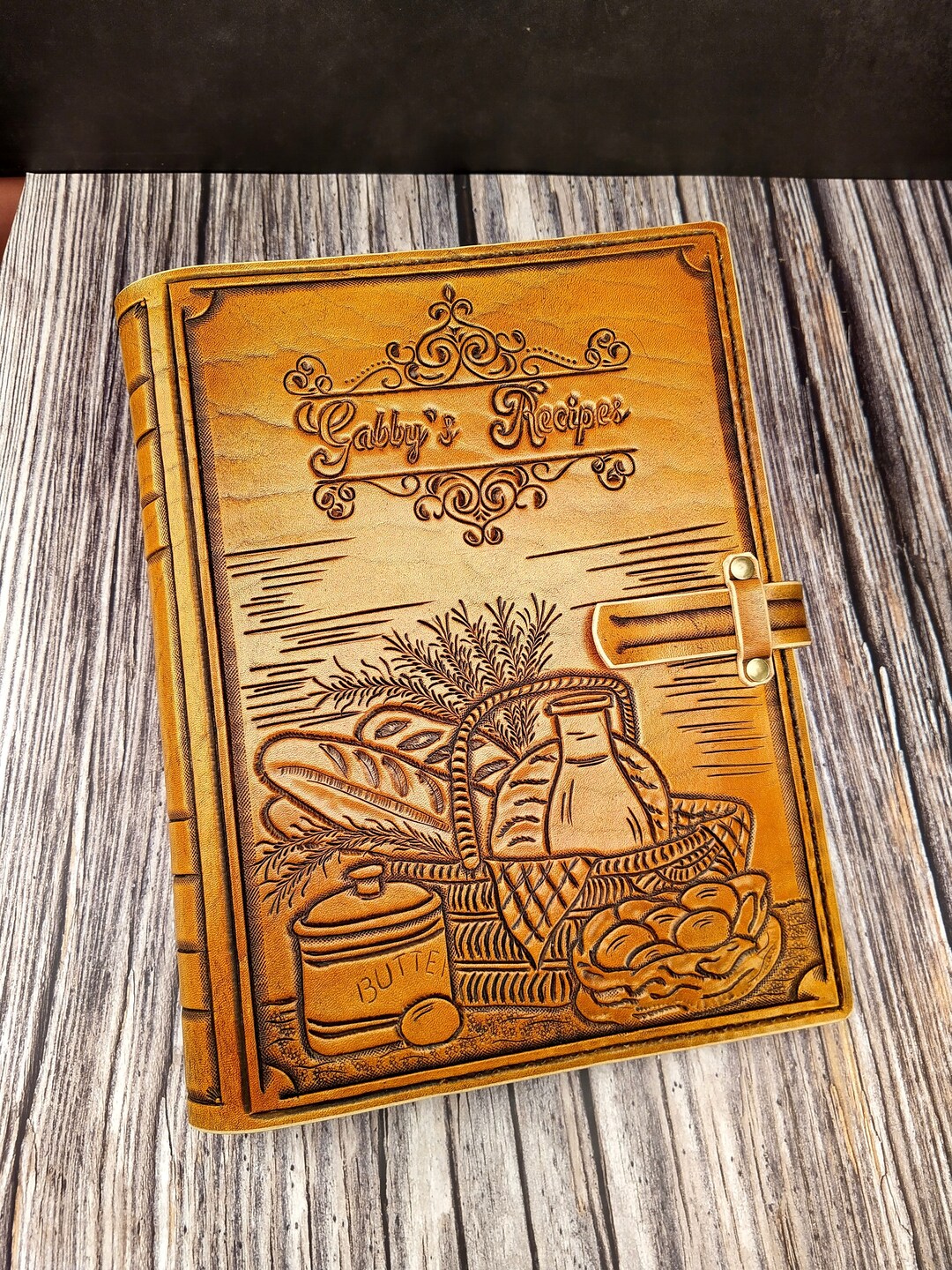 9x12 Gift Leather Cook Book, Custom Order, Large Recipe Book, Gift for ...