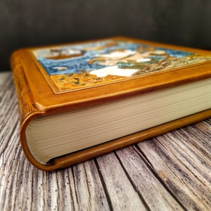 Custom 12x17 Inches Leather Bound Book, Poseidon Extra Large A3 Leather ...