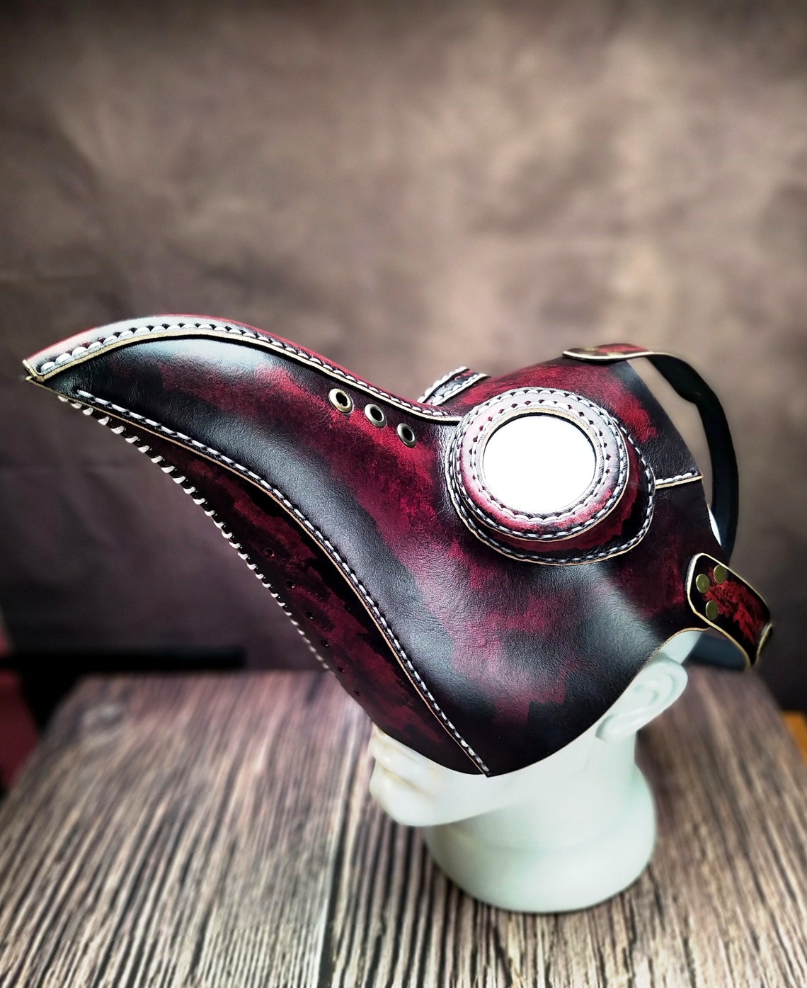 Leather Plague Doctor Mask With Hood Handmade Steampunk Mask - Etsy
