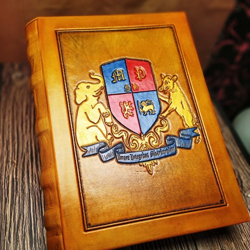 Custom Large Leather Bound Book Personalized Gift A3 Leather | Etsy