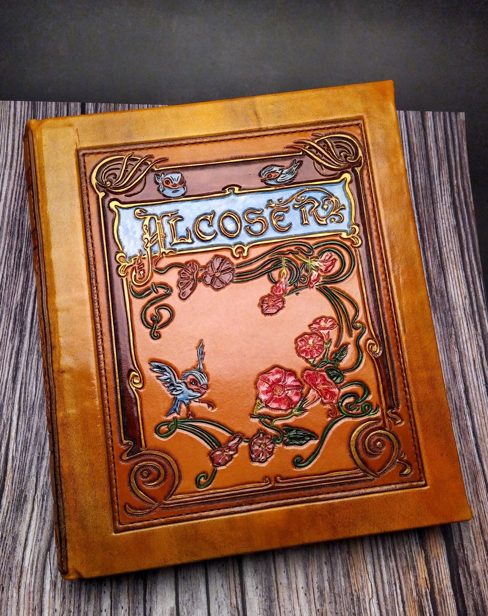 Custom Large Leather Bound Book, Personalized Gift, A3 Leather Book ...