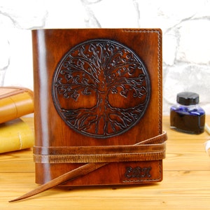 Tree of Life Leather Journal, Leather Book, Gift, Leather Notebook ...