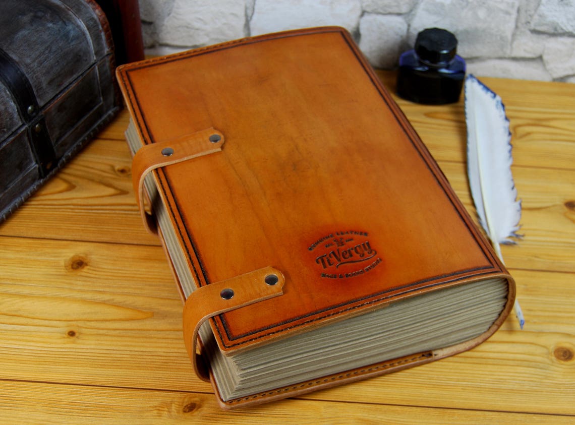 Large Custom Leather Cook Book Personalized Notebook Gift - Etsy