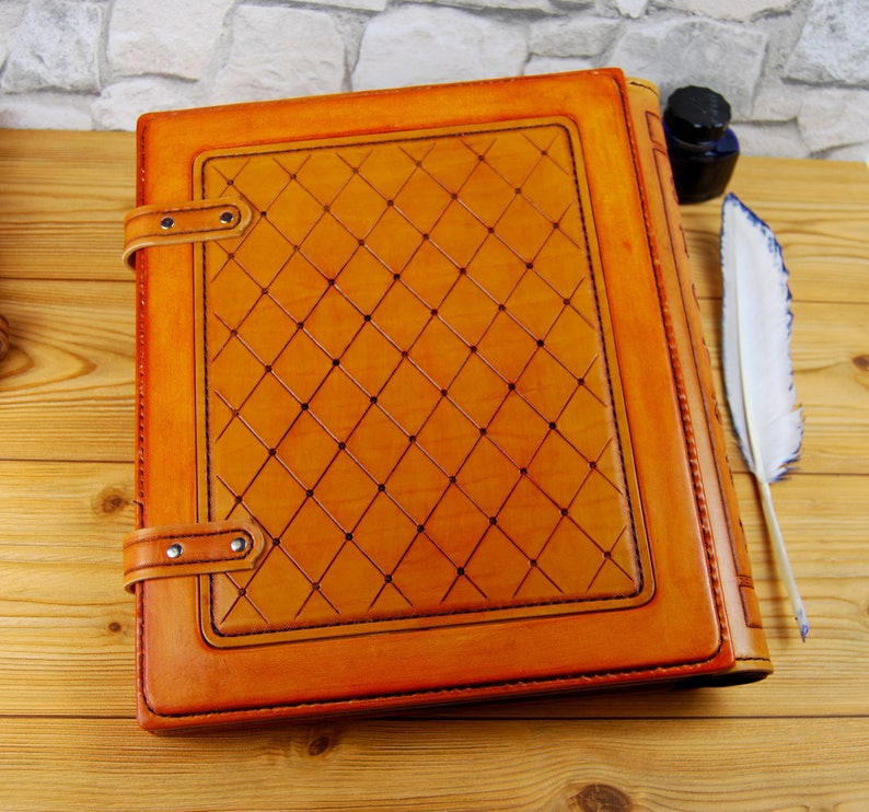 Large Leather Folio Custom Personalized Handmade Journal - Etsy