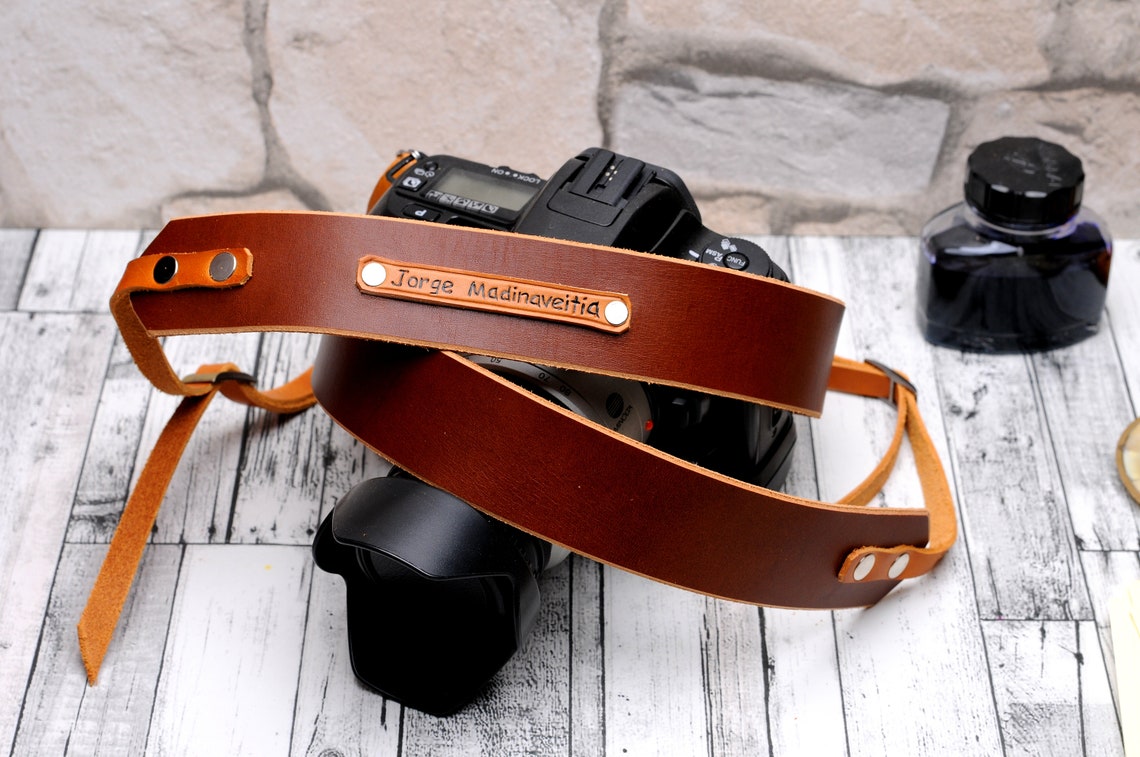 Personalized Leather Camera Strap Brown Camera Strap Nikon | Etsy