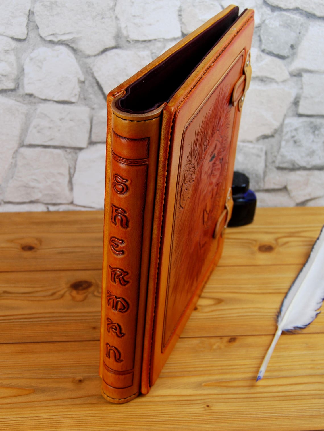 Large Leather Folio Custom Personalized Handmade Journal - Etsy