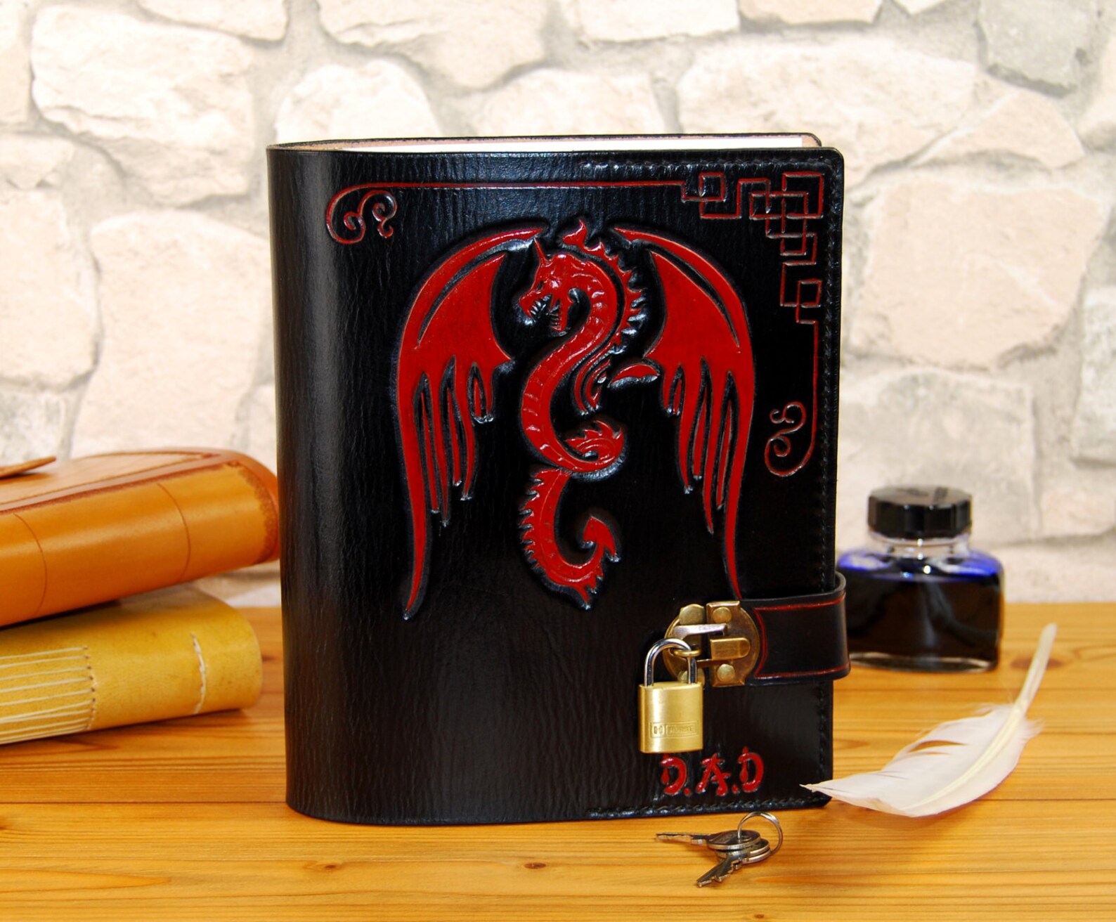 Dragon Leather Notebook Personalized Custom Journal Travel - Etsy